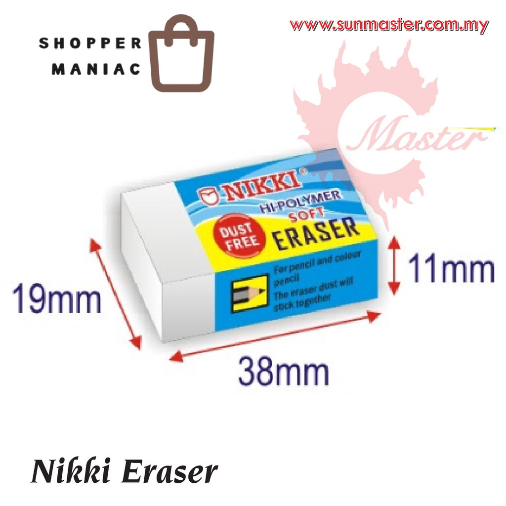 Nikki Soft Eraser | Nikki High Polymer Soft Eraser, Pemadam Tulisan ...