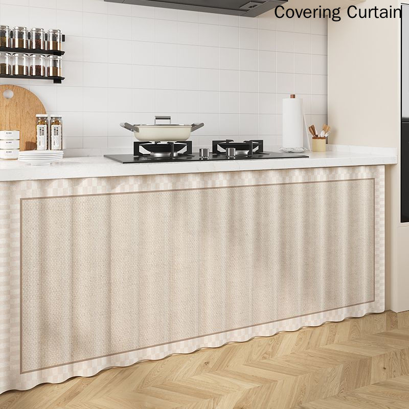 Simple Style Cabinet Curtain Kitchen Waterproof and Oil-proof Debris ...