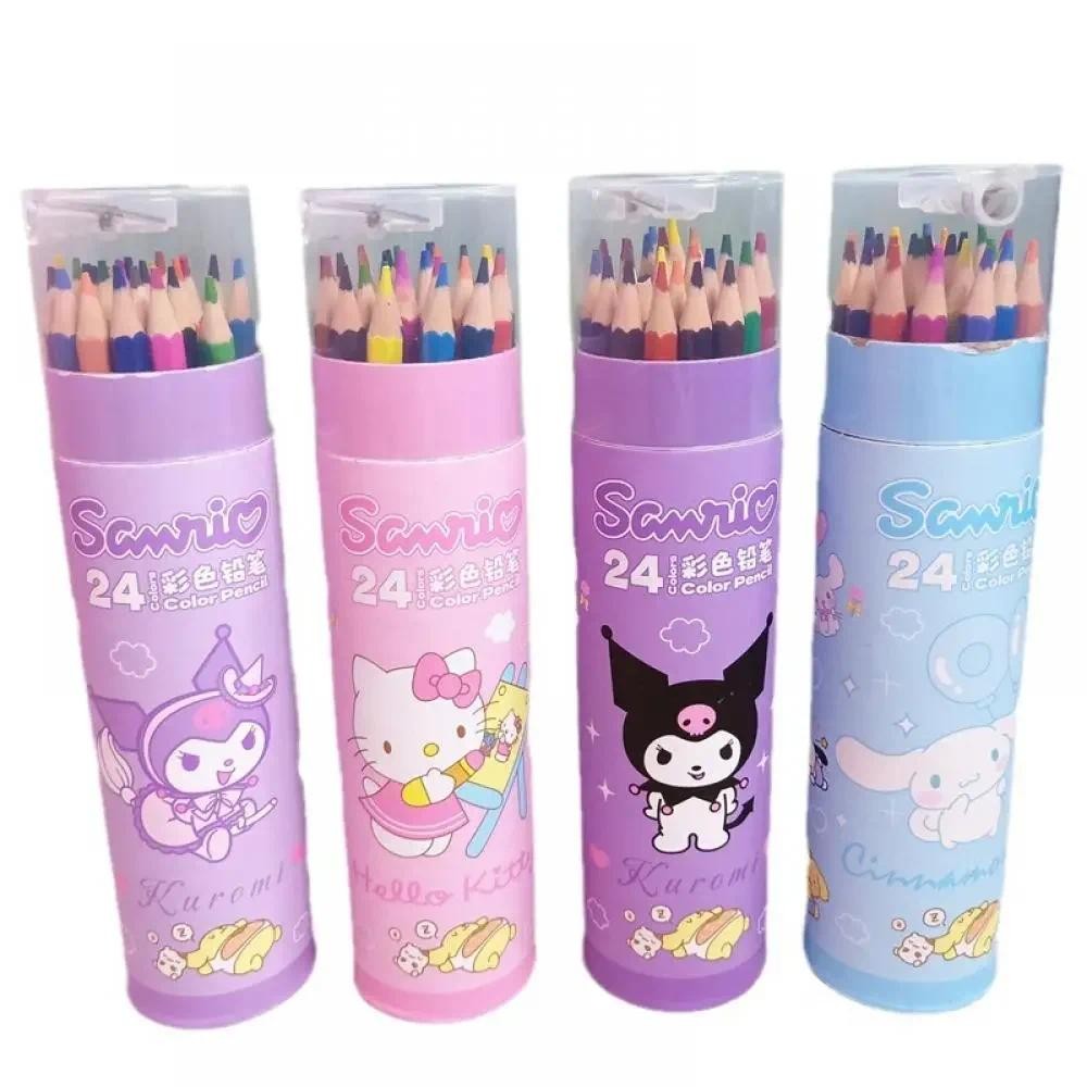 Sanrio 24 Colors Color Pencilsharpener Cute Kuromi Kt Student Painting ...