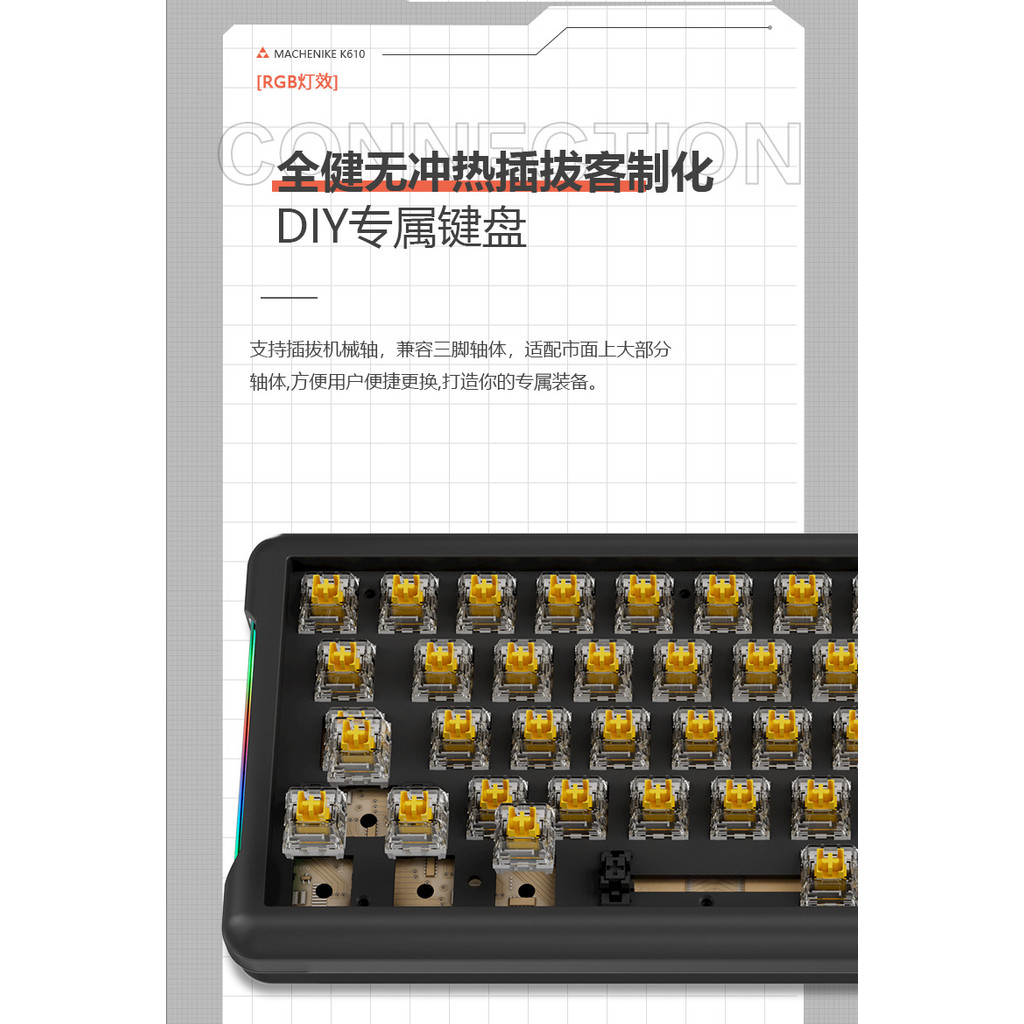 Crack K610 Three-Mode Keyboard Customized Hot Swap Gaming Gaming ...