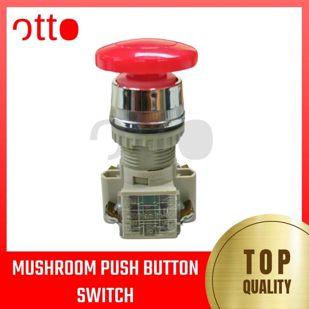 Mushroom Push Button Switch - 3A 240VAC 2NO/2NC 22mm | Shopee Malaysia