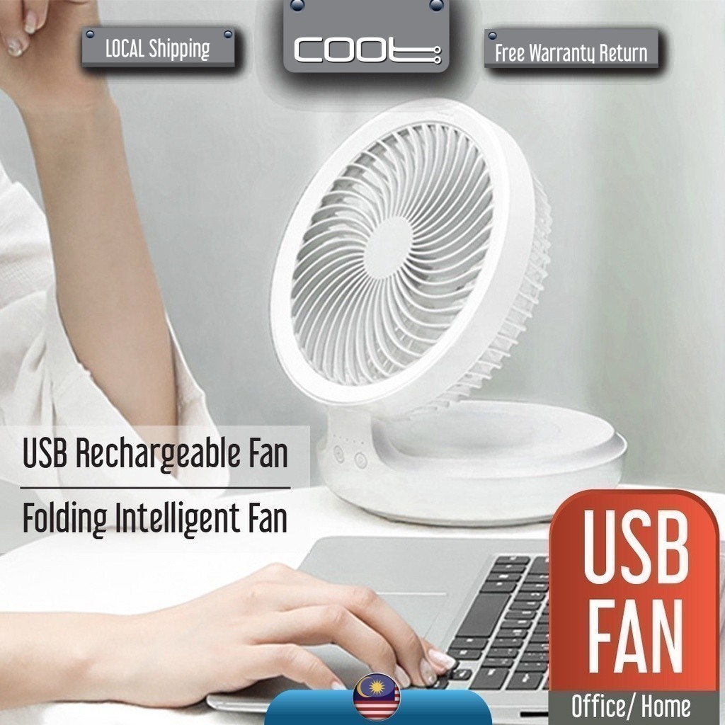 MIni USB Kipas Fan Rechargeable 6 inch USB Fan Desktop Intelligent ...