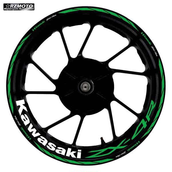 ZX4R ZX-4R ZX-4RR NINJA RZMOTO retrofit wheel rim reflective sticker ...
