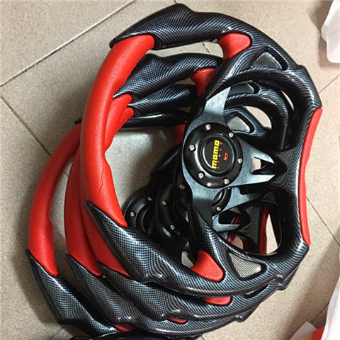 Universal Car Racing Steering Wheel With PVC Carbon Fiber Steering ...
