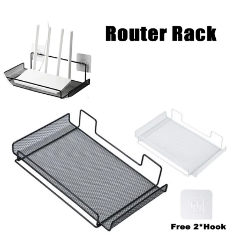 WIFI Router Rack Shelf Set-top Box Bracket Punch-Free Storage Sundries ...