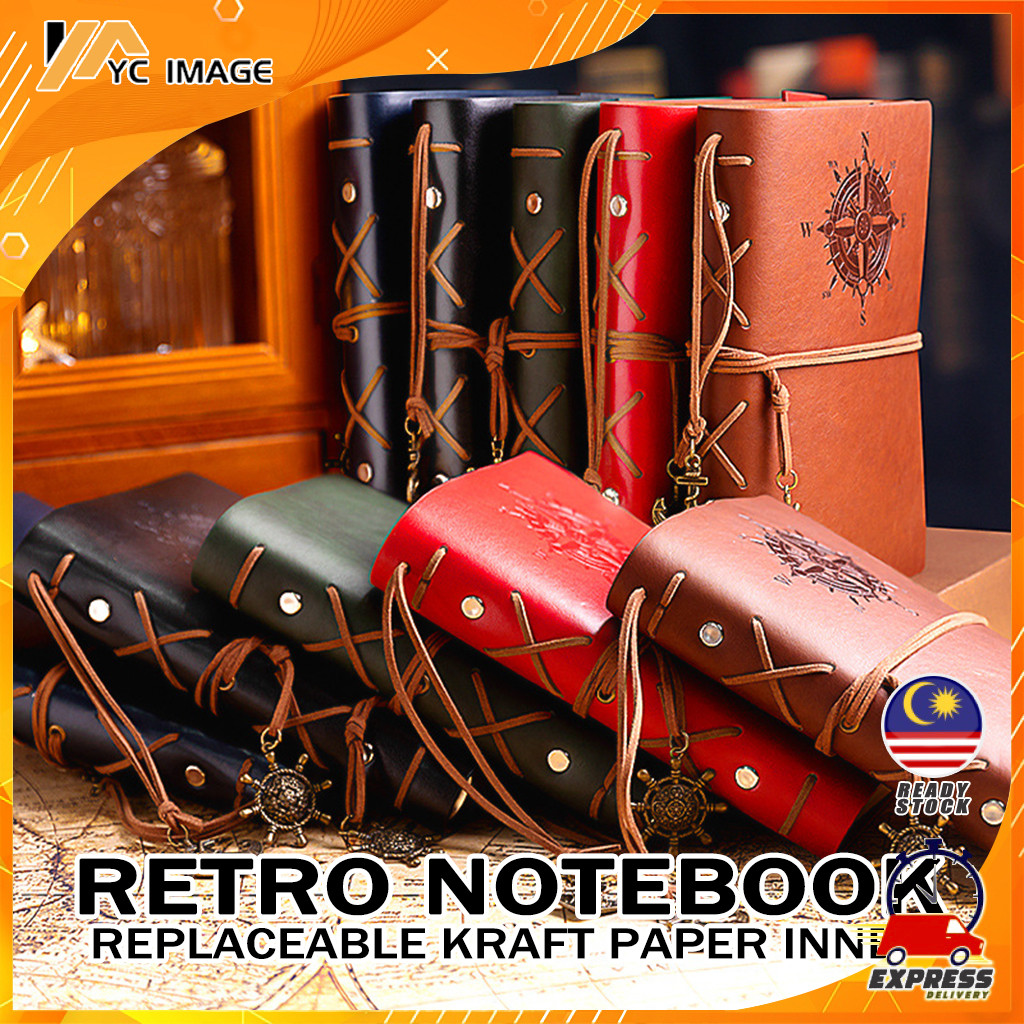 Spiral Journal Retro Notebook Bullet Journal Diary Leather Soft Cover ...