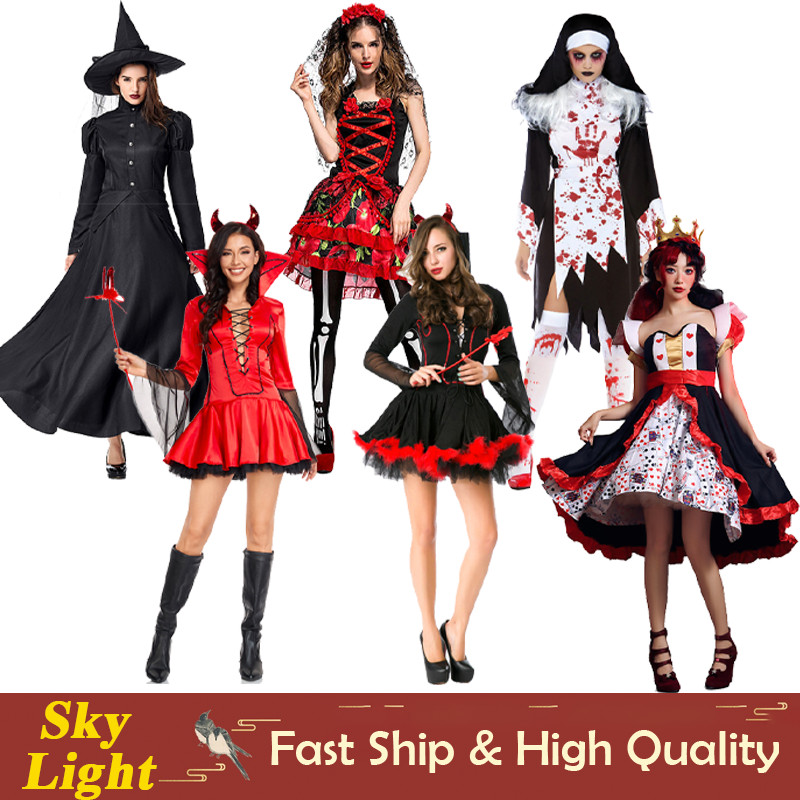 Dark Witch Women Hearts Queen Sexy Red Black Devil Demon Cosplay ...