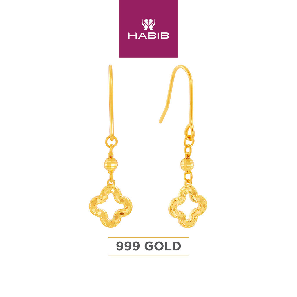 HABIB 999/24K Yellow Gold Earrings H02XE020924 | Shopee Malaysia