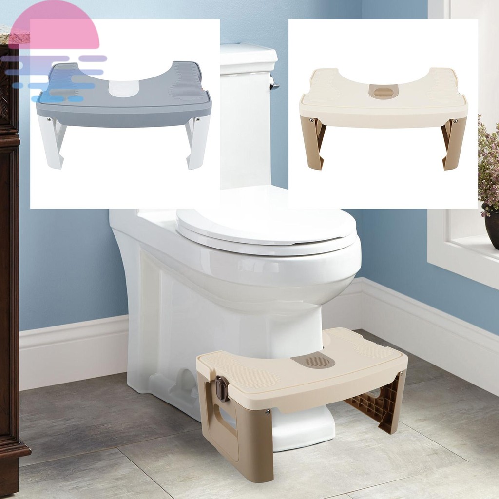 Toilet Footstool with Double Nonslip Design Foldable Toilet Squat Stool ...