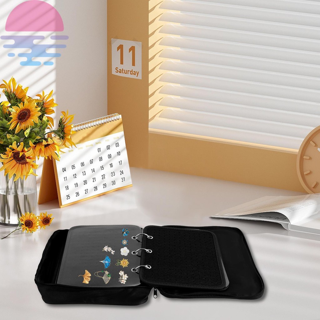 6 Pages Enamel Pin Display Bag Pin Books with 3 Loose Leaf Binders Felt ...