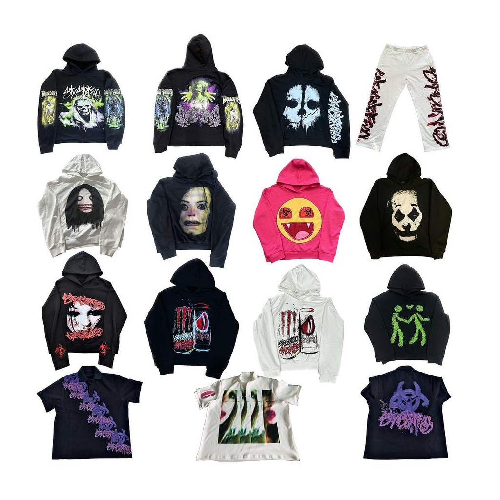 Oversized Goth Streetwear Tops Grunge Hoodies Women Couples 2024 Sweatshirt Gothic Harajuku ...