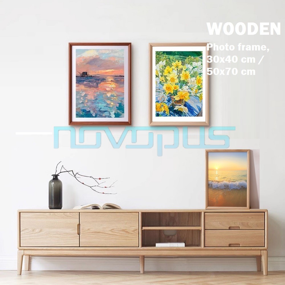 NOVO Simple Elegant Natural Solid Wooden Large Photo Frame / Bingkai ...