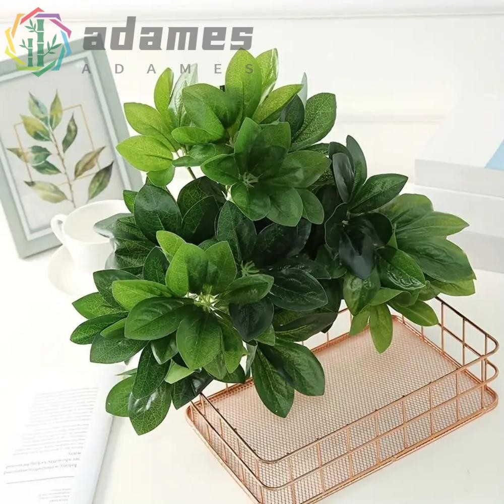 ADAMES Artificial Duck Foot Wood Plant, 9 Heads Handmade Duck Foot Leaf ...