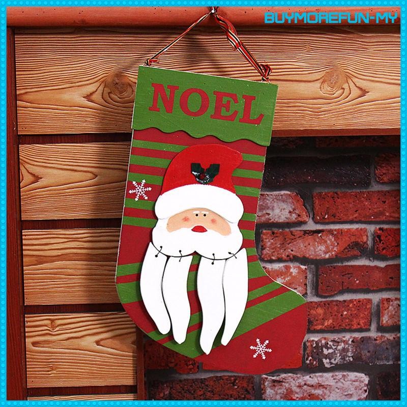 [BuymorefunMY] Christmas Stockings Sign Christmas Sign for Front Door ...