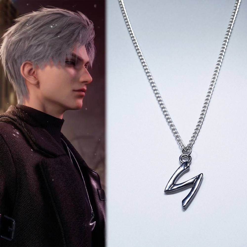 Anime Game Love and Deepspace Necklace Sylus Lightning Letter N Pendant ...