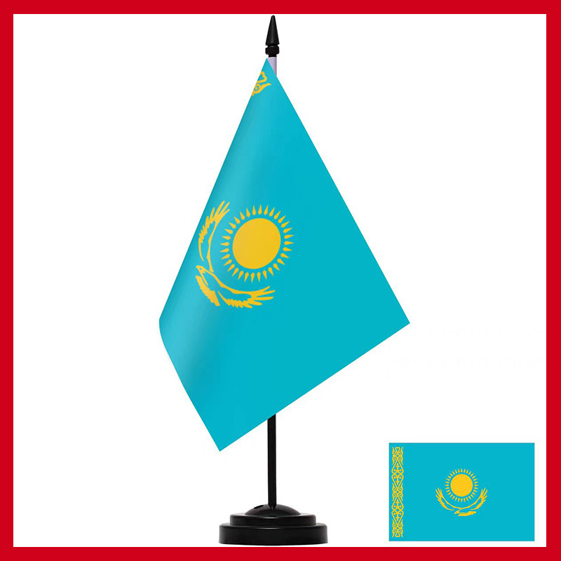 Kazakh Deluxe desk flag Desktop flag set of Kazakhstan | Shopee Malaysia