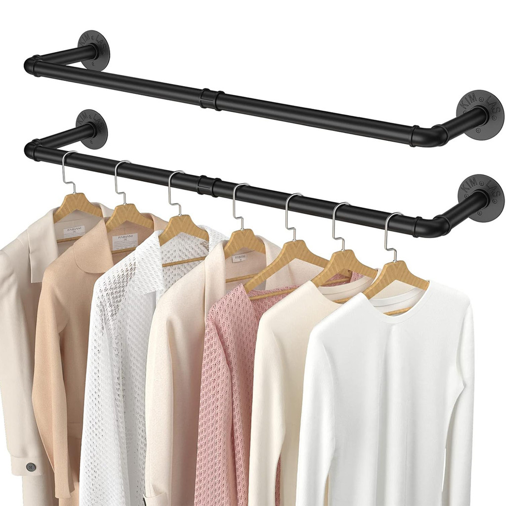 120cm/100cm/60cm Wall Clothes Rack Penyangkut Baju Wall Mounted ...