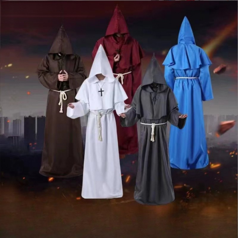 Medieval Monk Monk Robe The Wizard Priest Godfather Father cos Costume ...