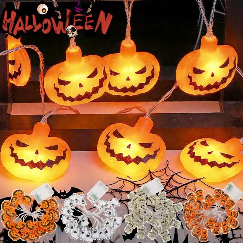 Halloween LED Lantern String - Trick or Treat Decor - Pumpkin Ghost ...