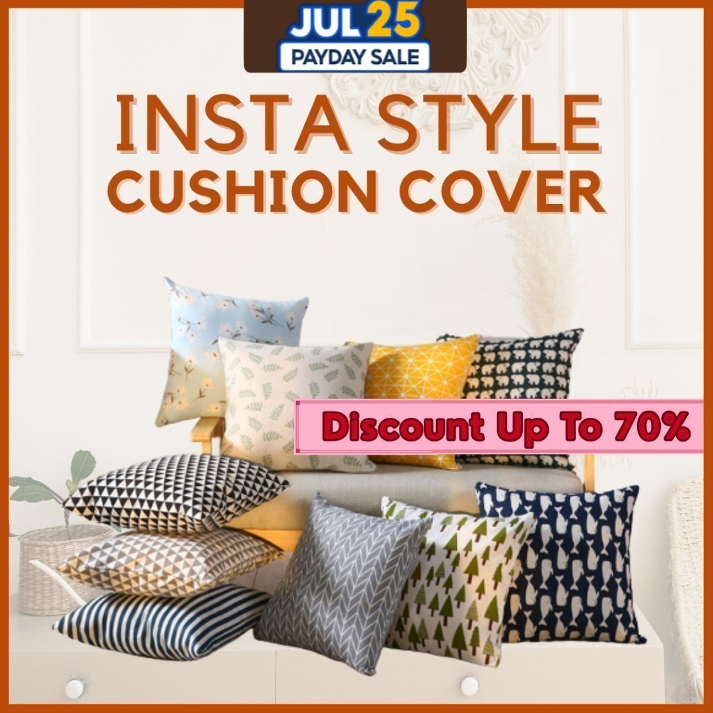 Sarung Bantal Kusyen Sofa Lembut Segi Empat Reka Bentuk Gaya Insta ...