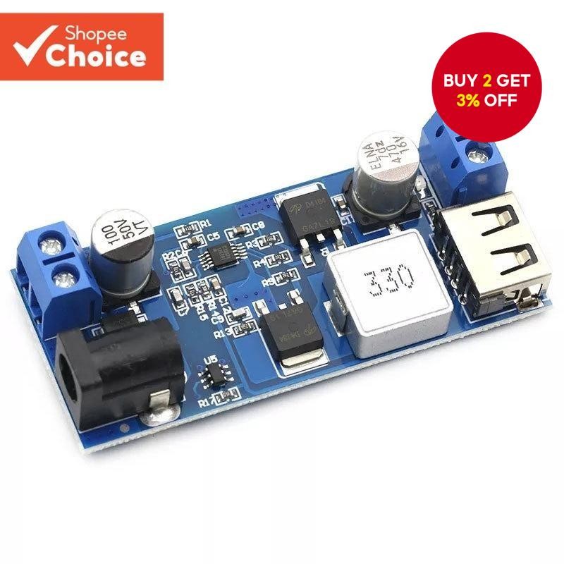 DC 5V6A Voltage Reduction Module 12V 24V to 5V Power Converter USB ...