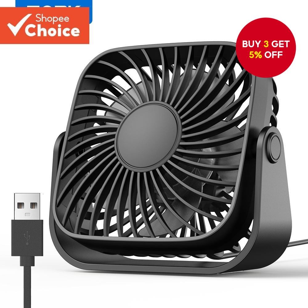 TOPK USB Desk Fan Strong 3-Speed Wind Small USB Fan,Quiet Operation ...