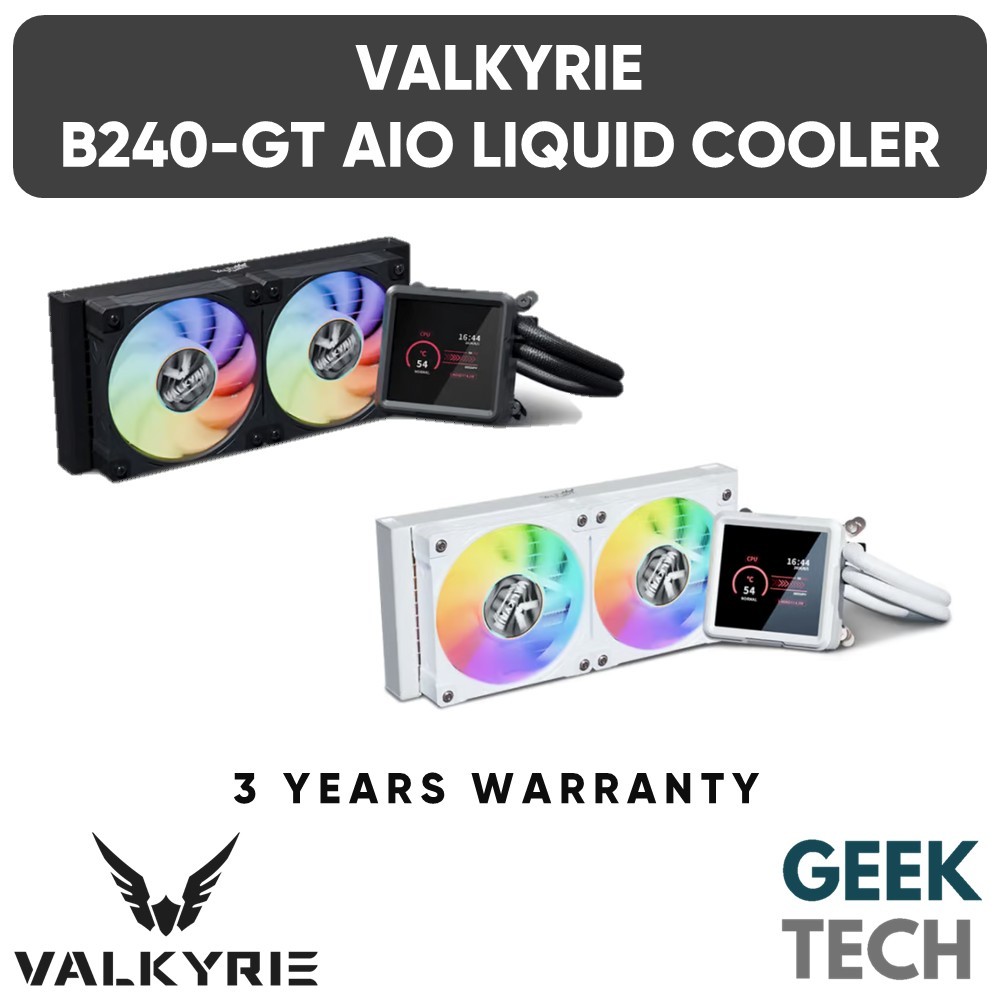 VALKYRIE B240-GT 240mm ARGB AIO CPU Liquid Cooler with 3.95" LCD ...