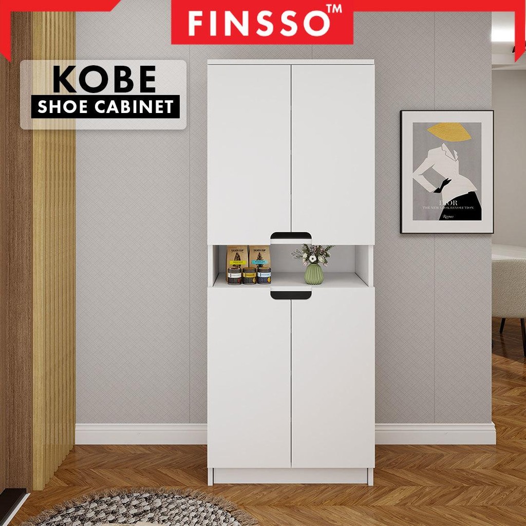 Wooden Shoe Cabinet with Door - Anti Dust | Rak Kabinet Kasut Kayu ...
