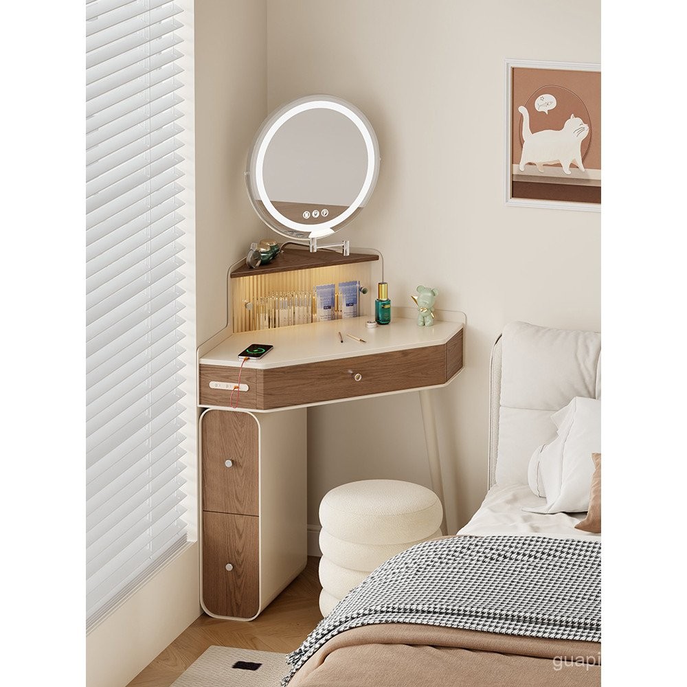 Cream Style Corner Dressing Table Small Apartment Corner Gladiator ...