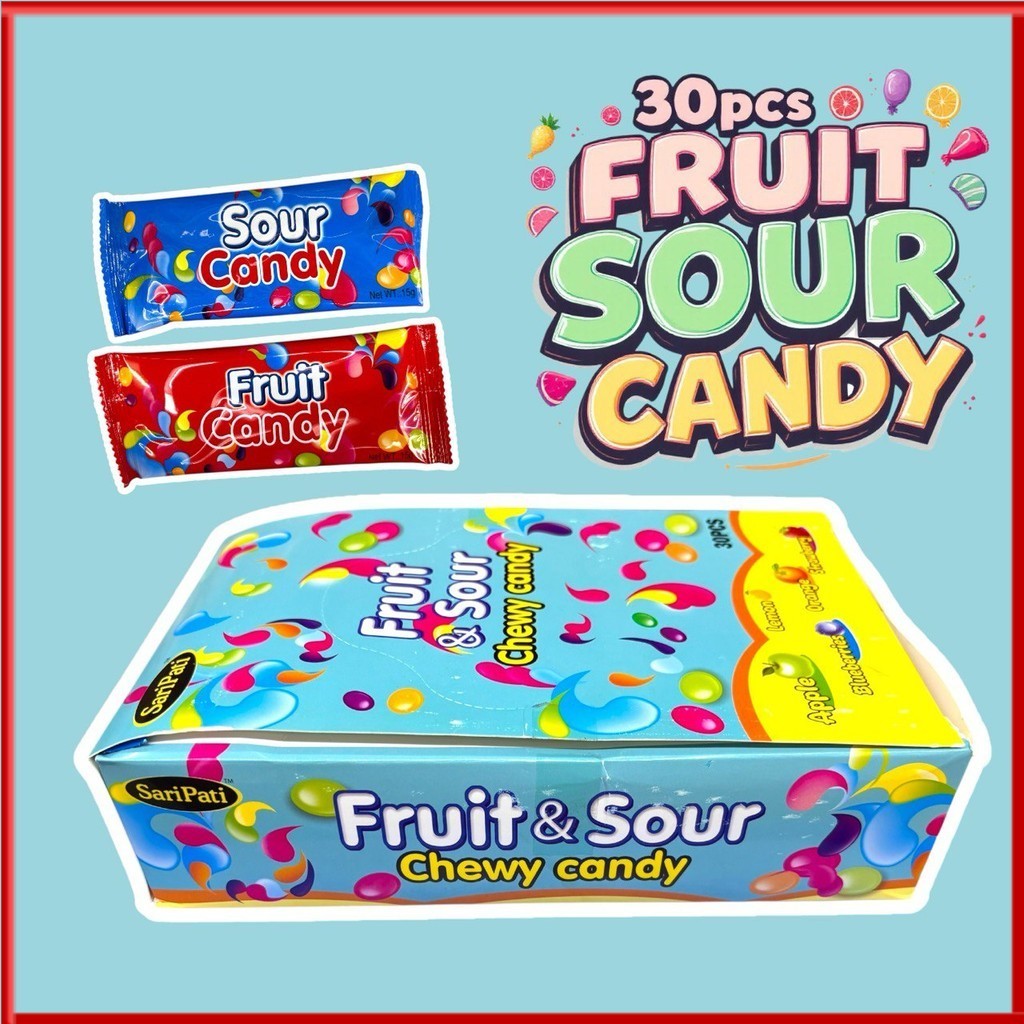 30pcs Saripati Fruit & Sour Chewy Candy | Apple Lemon Strawberry ...