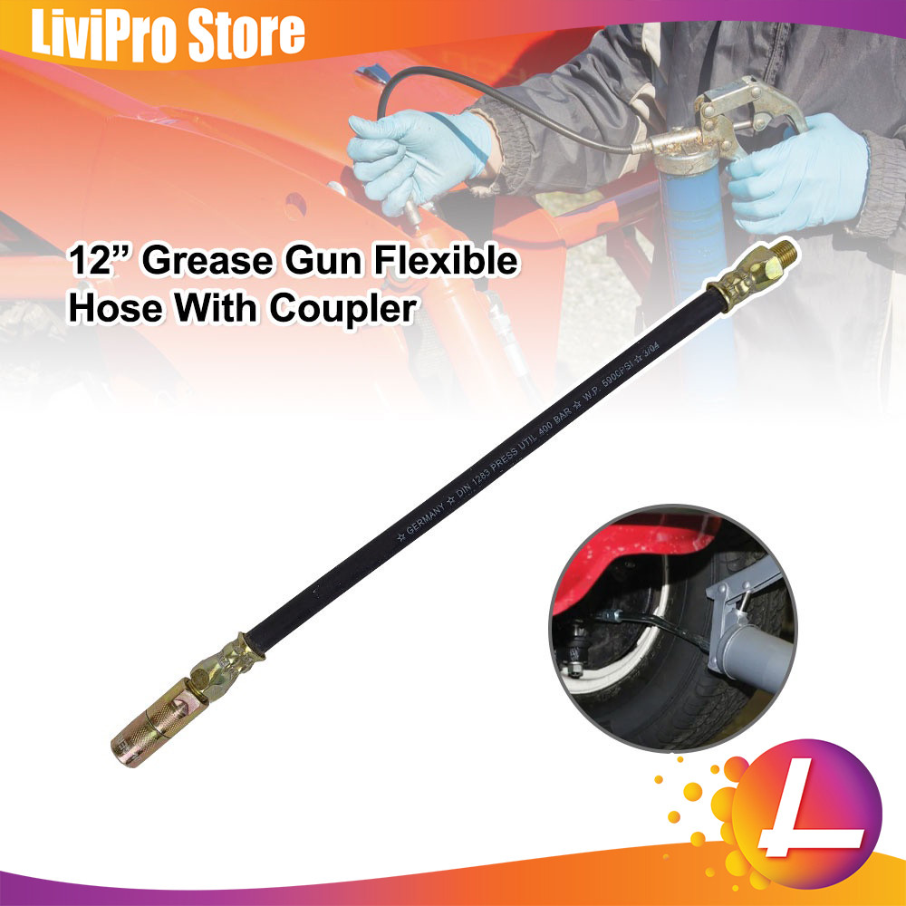 12 Inch Grease Gun Flexible Hose Hos Gris Fleksibel with Coupler ...