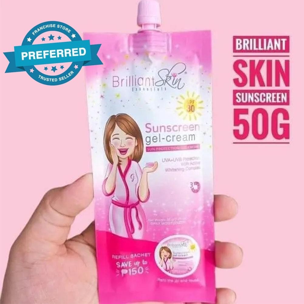 Brilliant Skin Sunblock Cream Gel Spf30 Sunscreen Sachet Grams 50 S1z1 ...