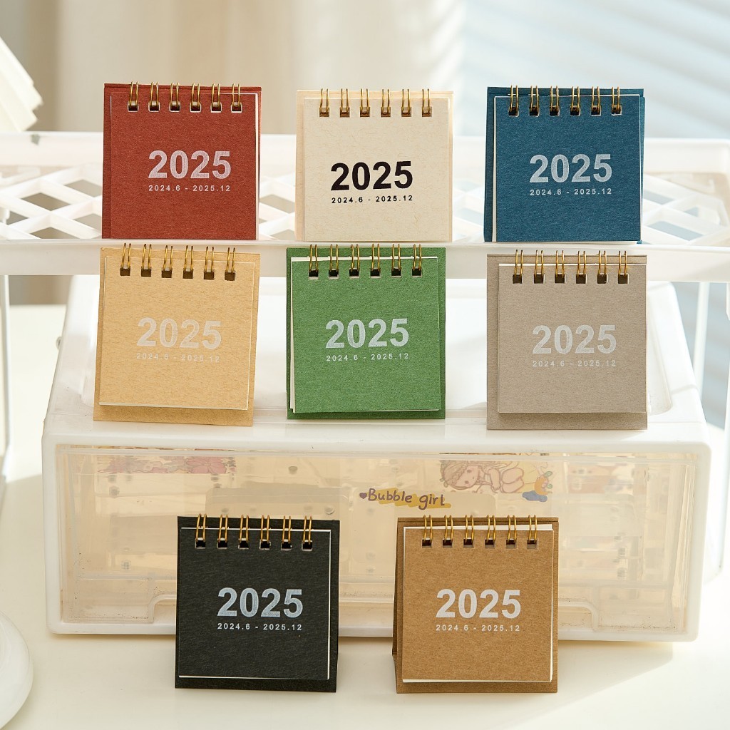 Letit 2025 Mini Calendar Cute Desktop Notepad Calendar Book Planner ...