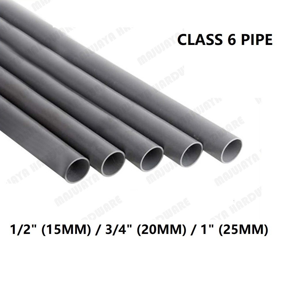 [Feet] 1/2"(15MM) / 3/4"(20MM) / 1"(25MM) PVC Class 6 Pipe Paip Air | Shopee Malaysia