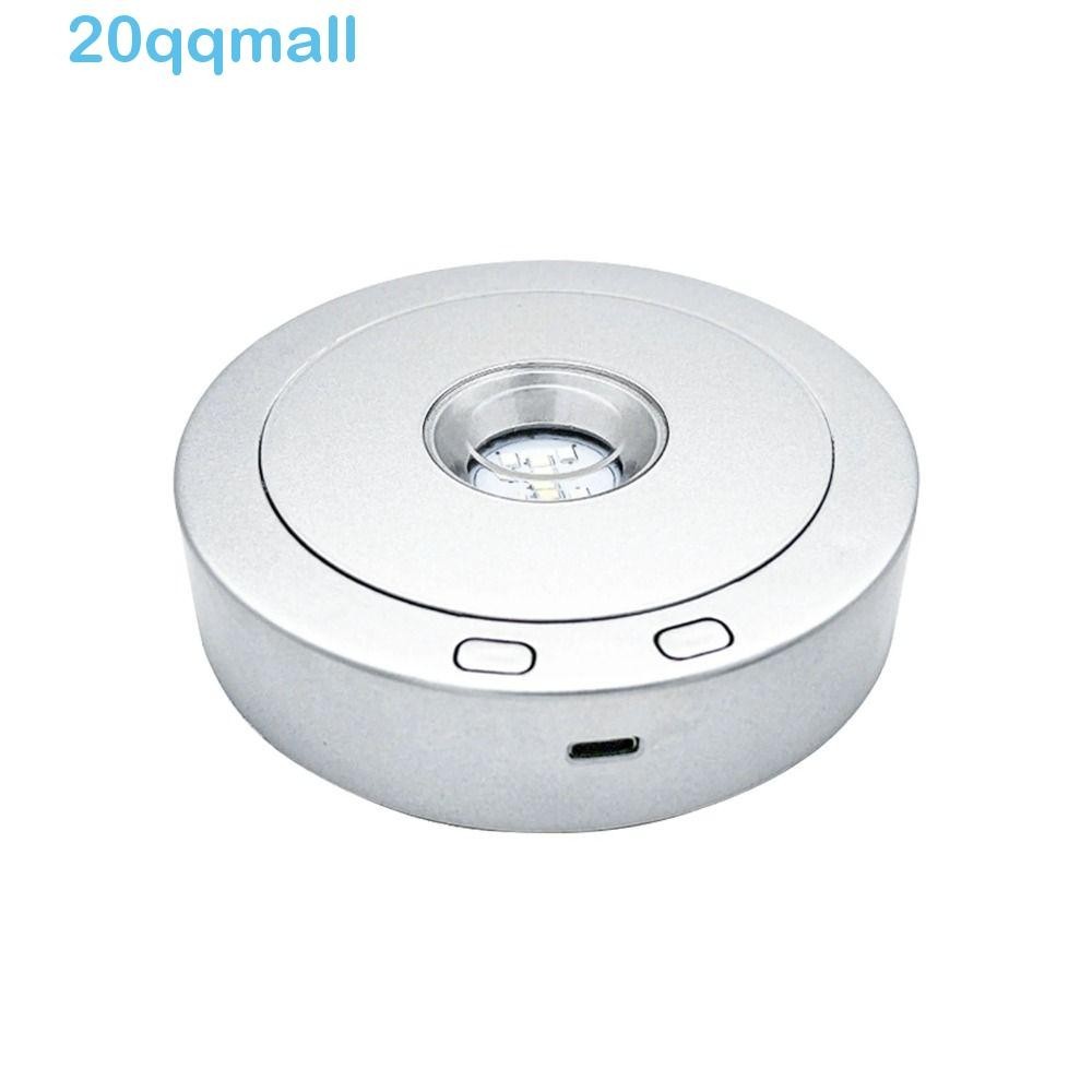 QQMALL Display Pedestals, 8 Light Modes Adjustable Led Rotating Display ...