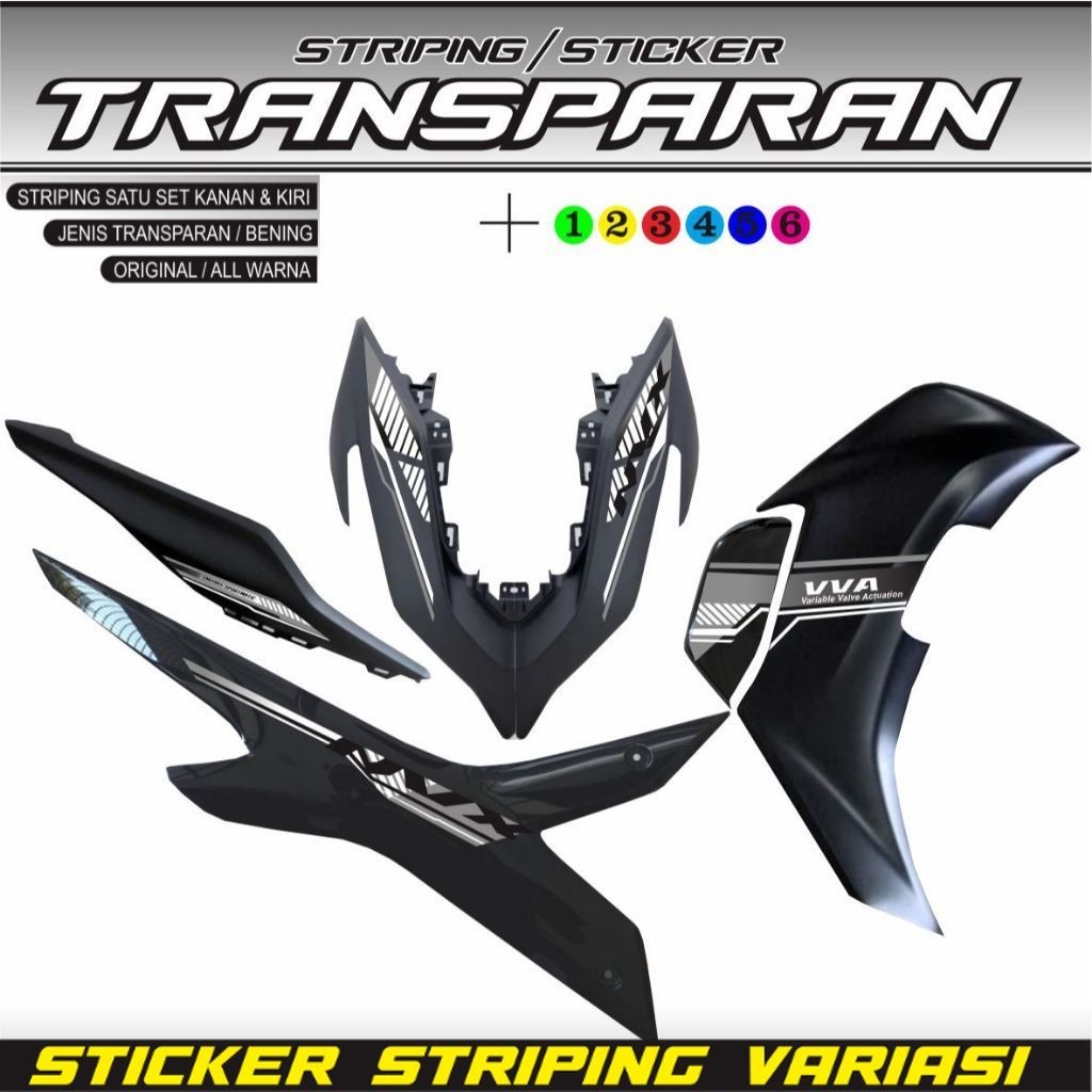 STRIPING STICKER TRANSPARENT UV ALL NEW AEROX CONNECTED 155 NVX ...