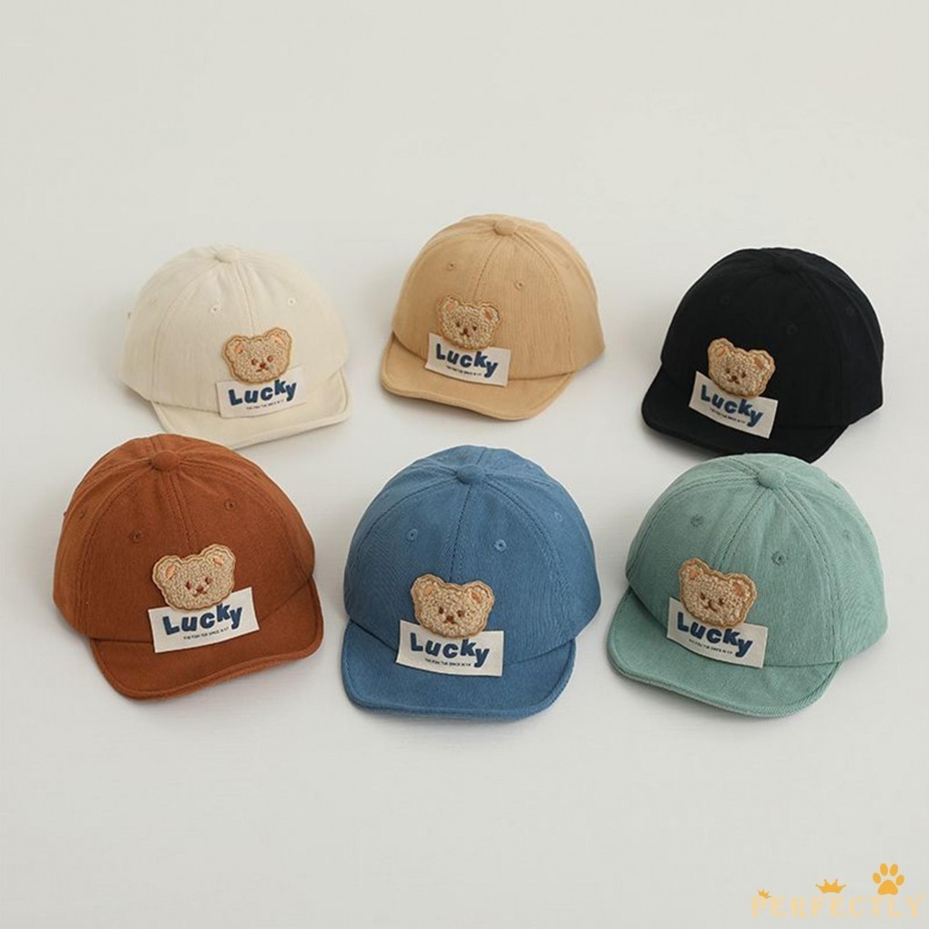 PEF-Newborn Kids Baby Baseball Cap Cartoon Bear Embroidery Summer ...