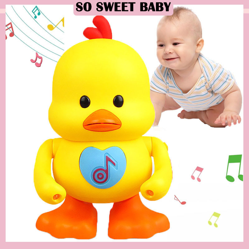 Electric Dancing Duck Toy with Light and Music Duck Walking Toys baby ...