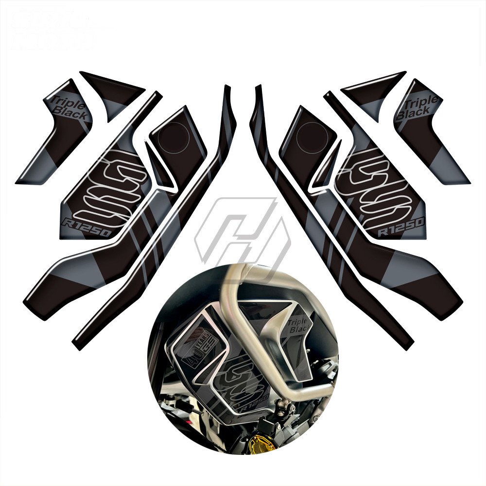 3D Resin Motorcycle Radiator Guard Sticker for BMW R1250GS Adventure ...