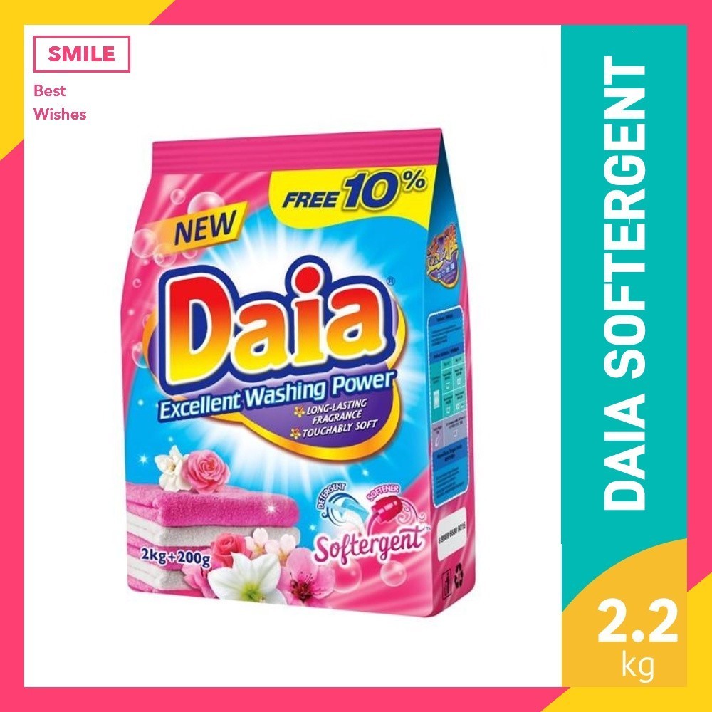 Daia Excellent Washing Power Softergent Powder (2 kg + 200g) | Shopee ...