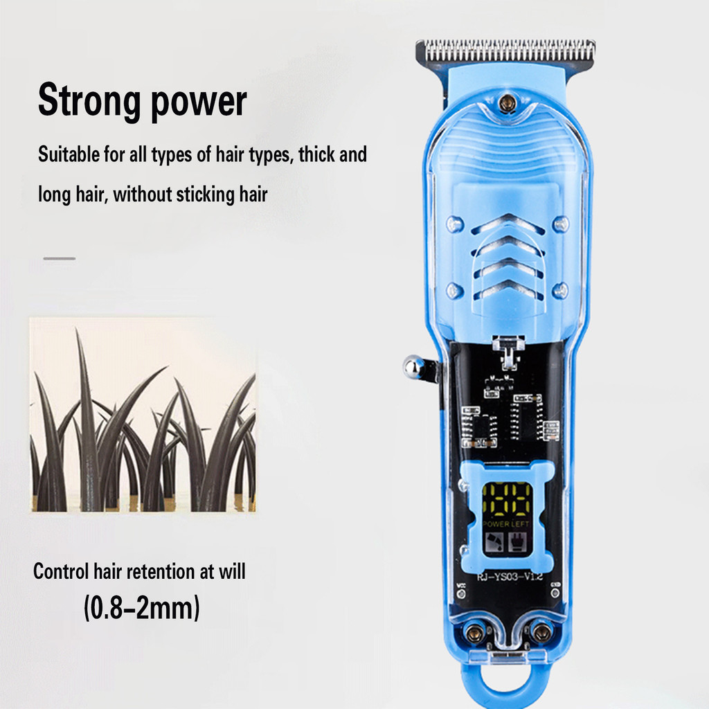 Rechargeable Hair Clipper Transparent Electric Hair Trimmers Cordless ...