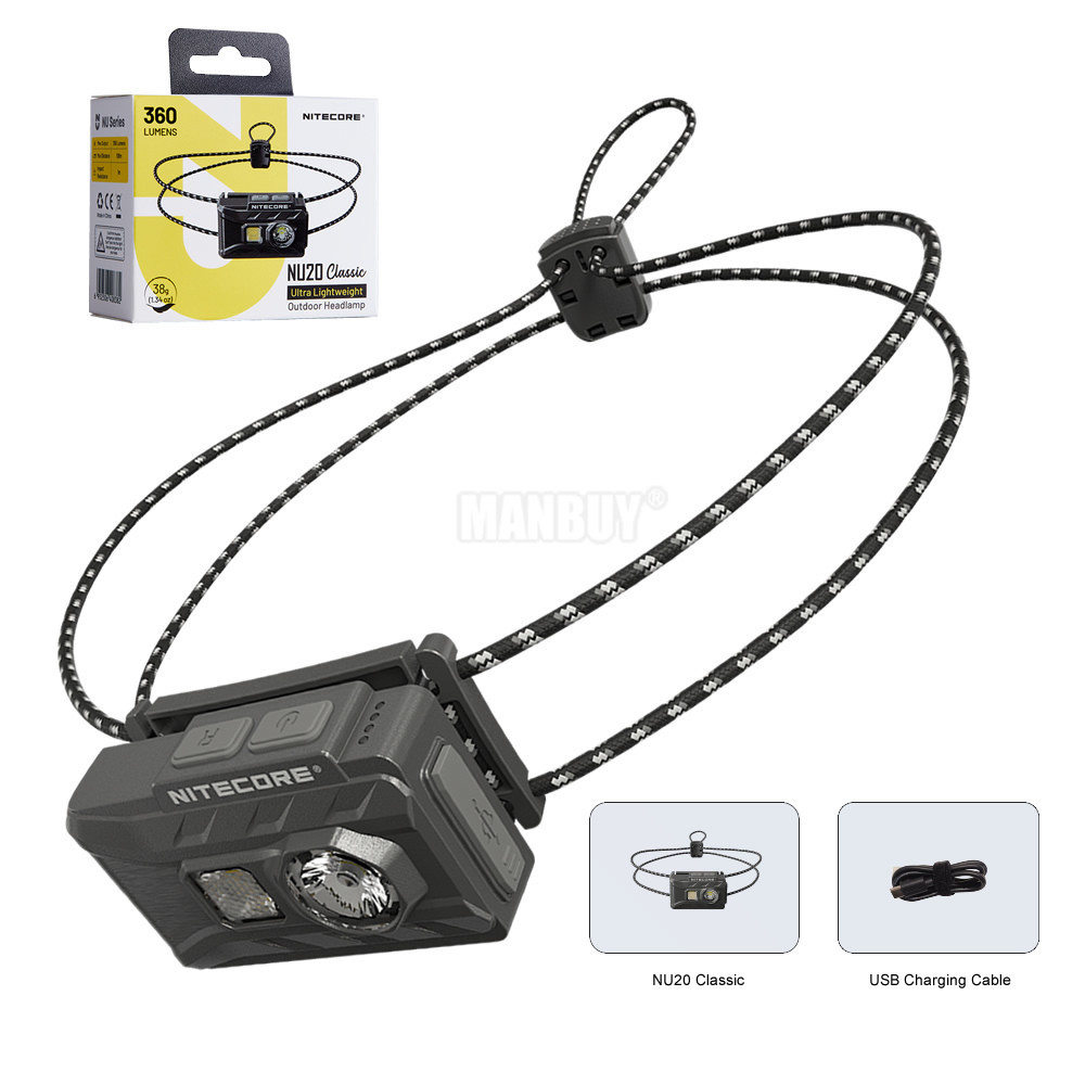 NITECORE NU20 Classic 360 Lumens USB-C charging Ultra Lightweight ...