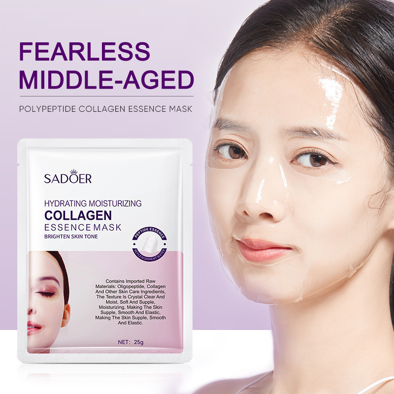 ROREC SADOER Polypeptide Collagen Essence Facial Mask Hydrating Moisturizing Brighten Skin Tone ...