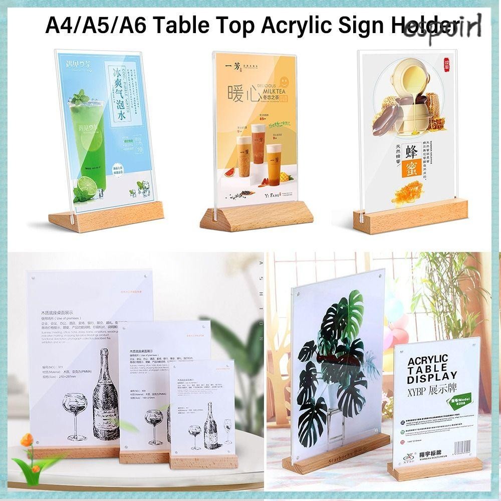 ESPOIR Menu Display Stand, A4/A5/A6 Double Sided Table Top Sign Holder ...