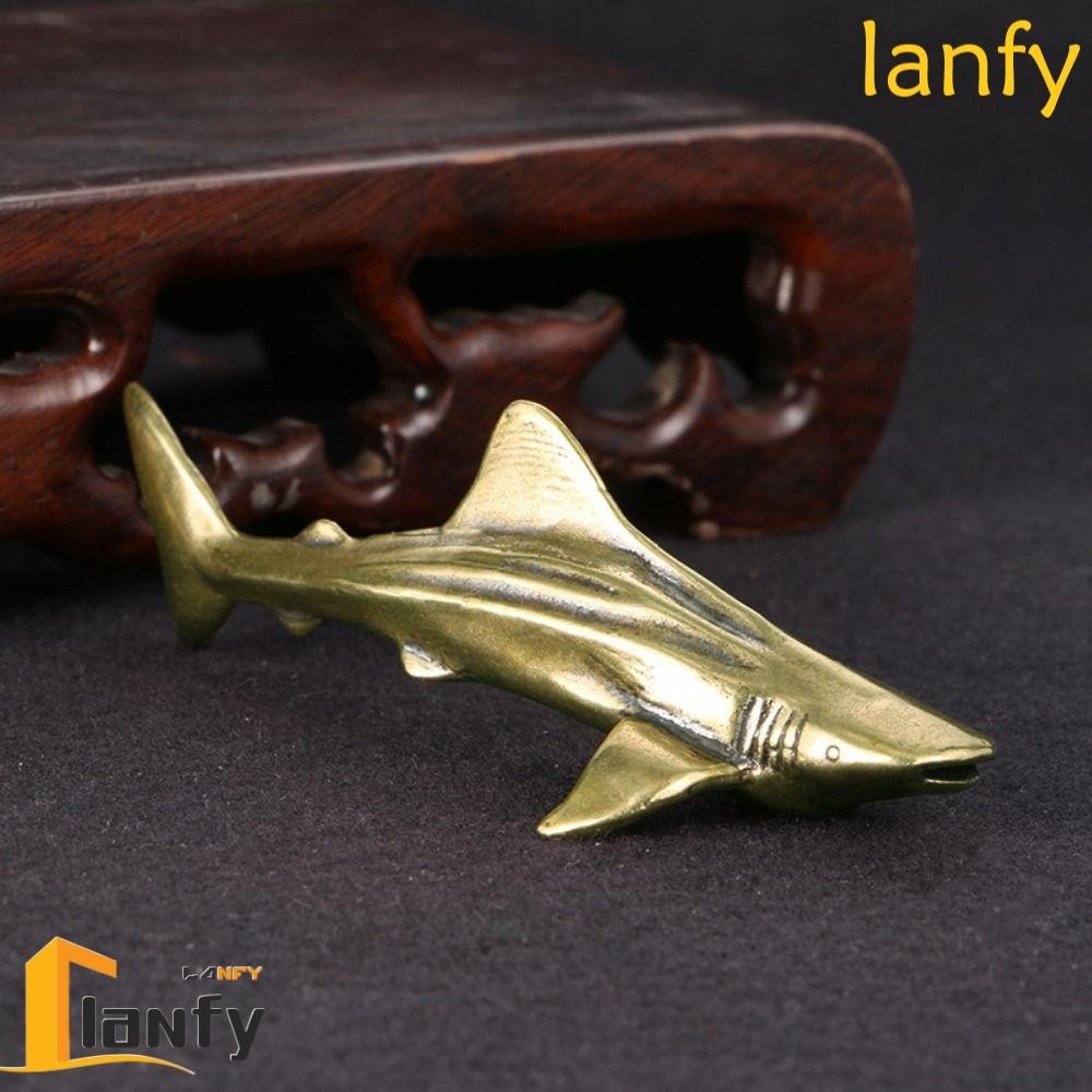 LANFY Mini Shark Statue, Vintage Copper Brass Shark Figurines, Sea ...