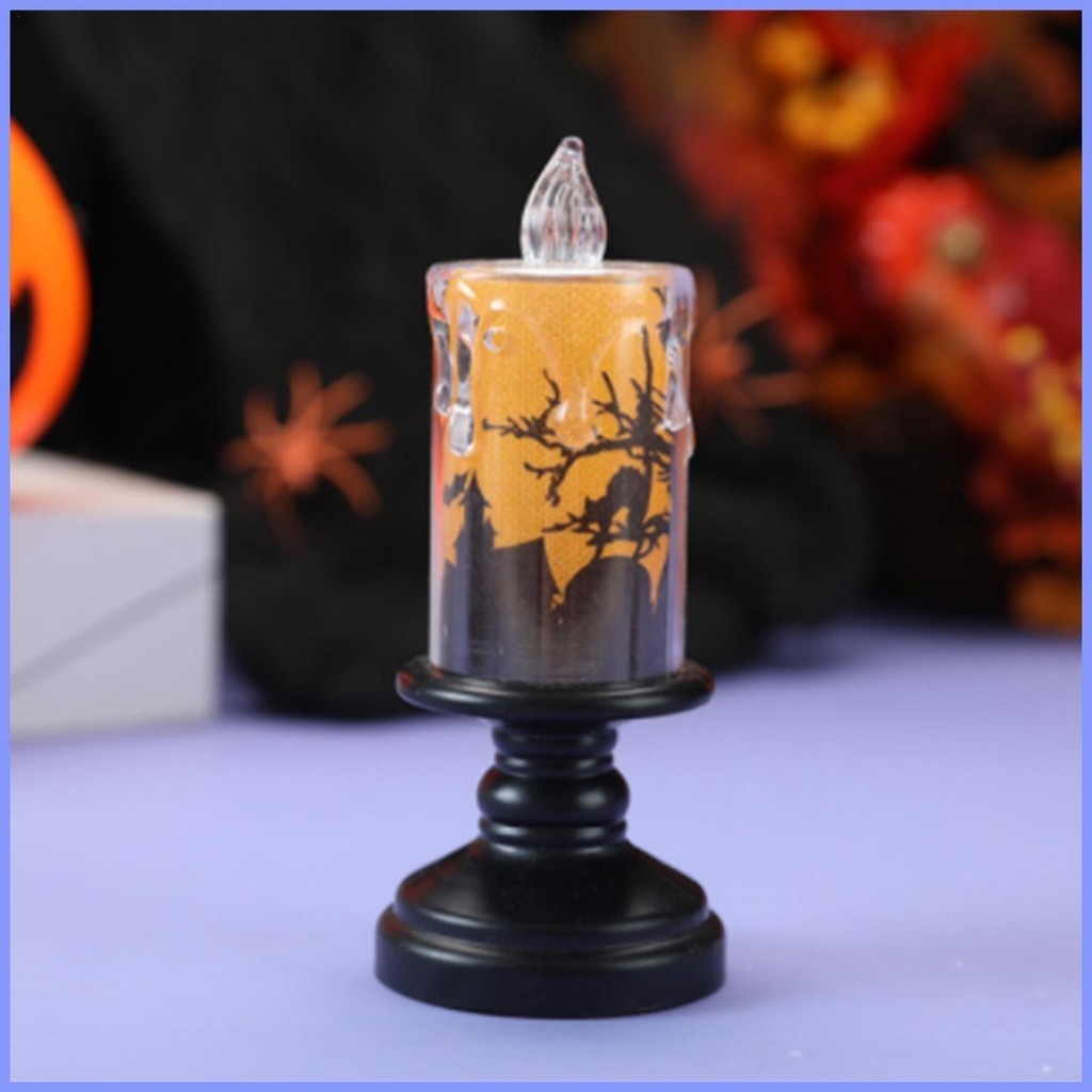 Halloween Battery Halloween Candle Desk Decor Lights Spooky Flameless ...