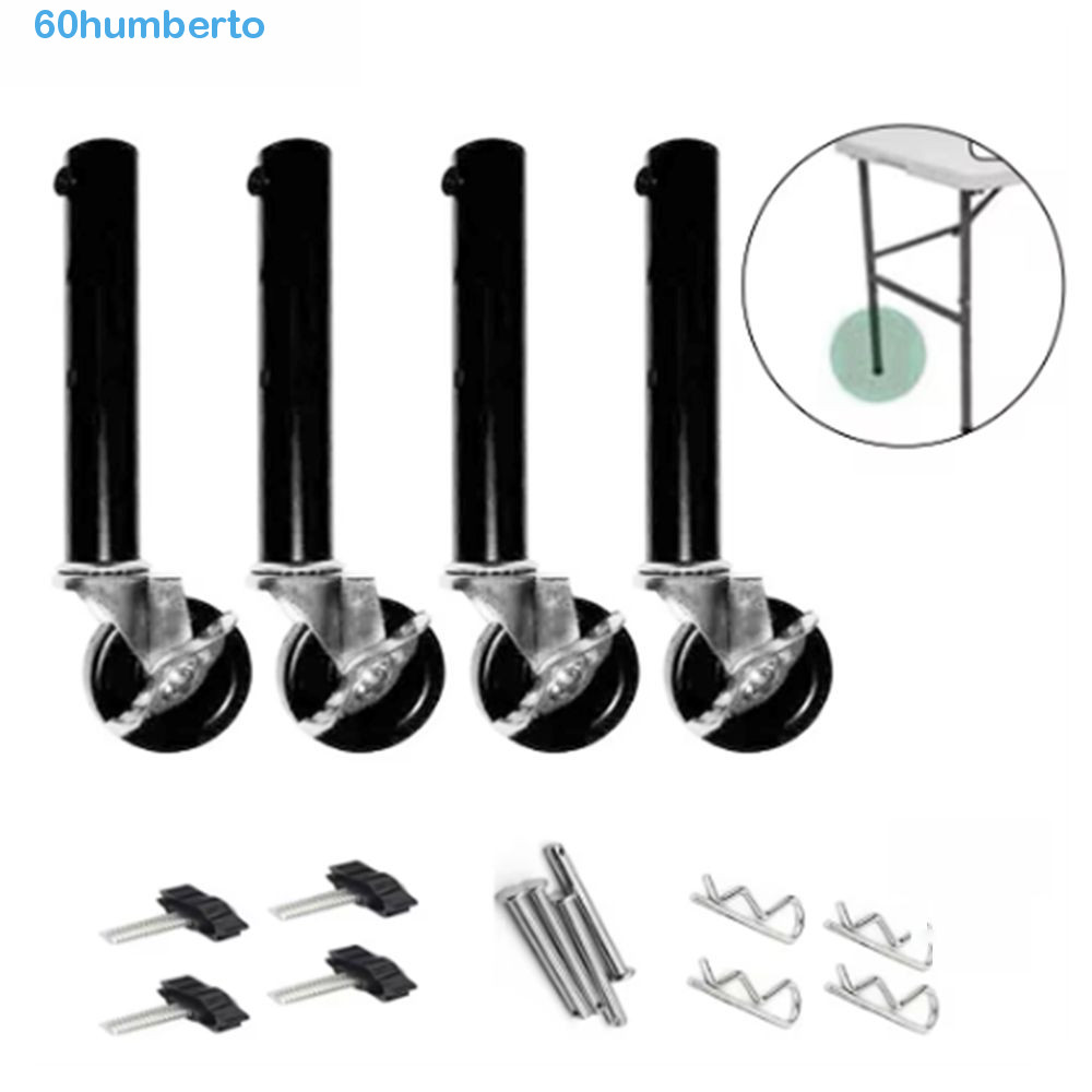 HUMBERTO 4 Pcs/Pack Spring Loaded Tubular Gate Caster, Adjustable ...