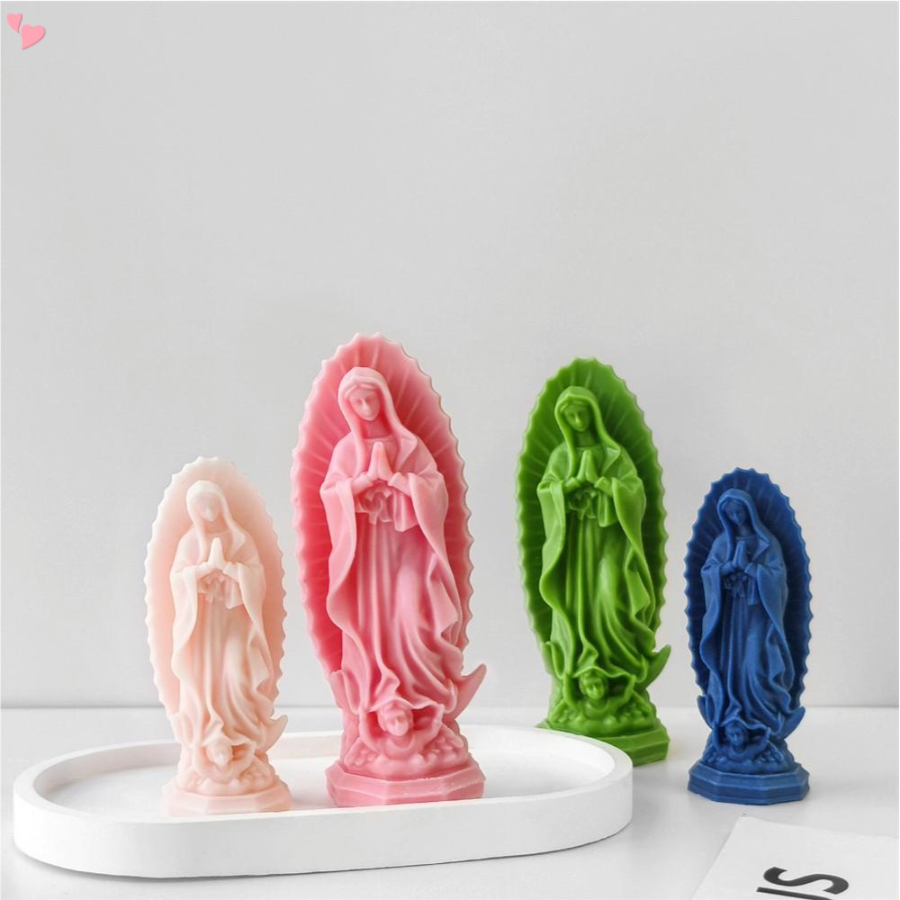 Religious Virgin Mary Statue Silicone Mold Virgin Mary Candle Molds for ...