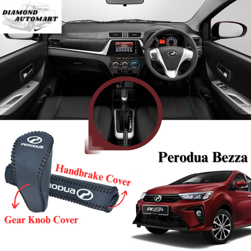 Perodua Bezza Leather Gear Knob And Handbrake Cover Gear Protector Car ...