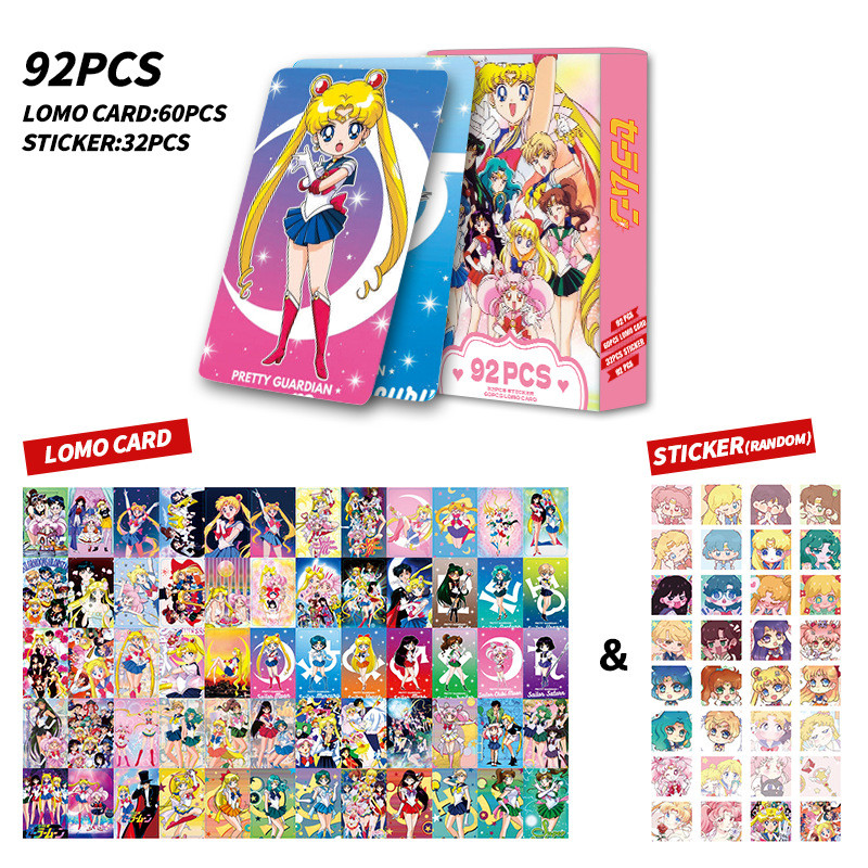 50-92pcs Manga Manhwa Chiikawa Sailor Moon Lotso Laser Holographic Lomo ...